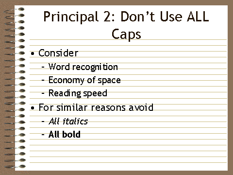 Principal 2: Don’t Use ALL Caps